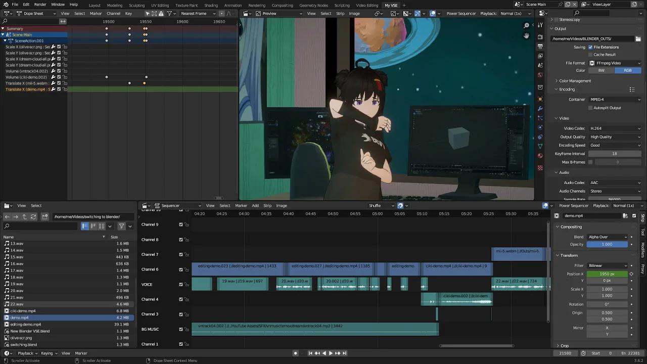 Creating my VSE workspace in Blender ...cuz I'm switching to Blender ...
