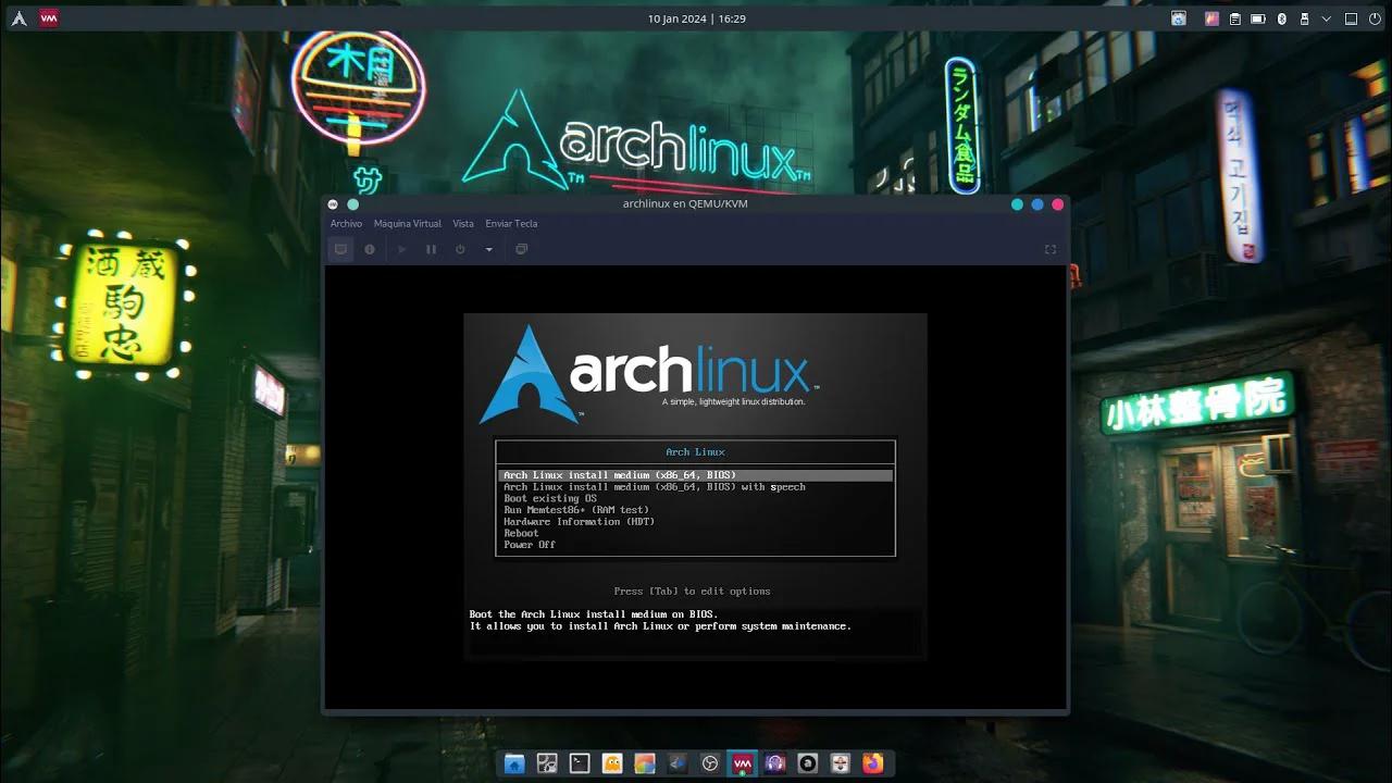 Instalación de Qemu, KVM y Virt Manager en Arch Linux.