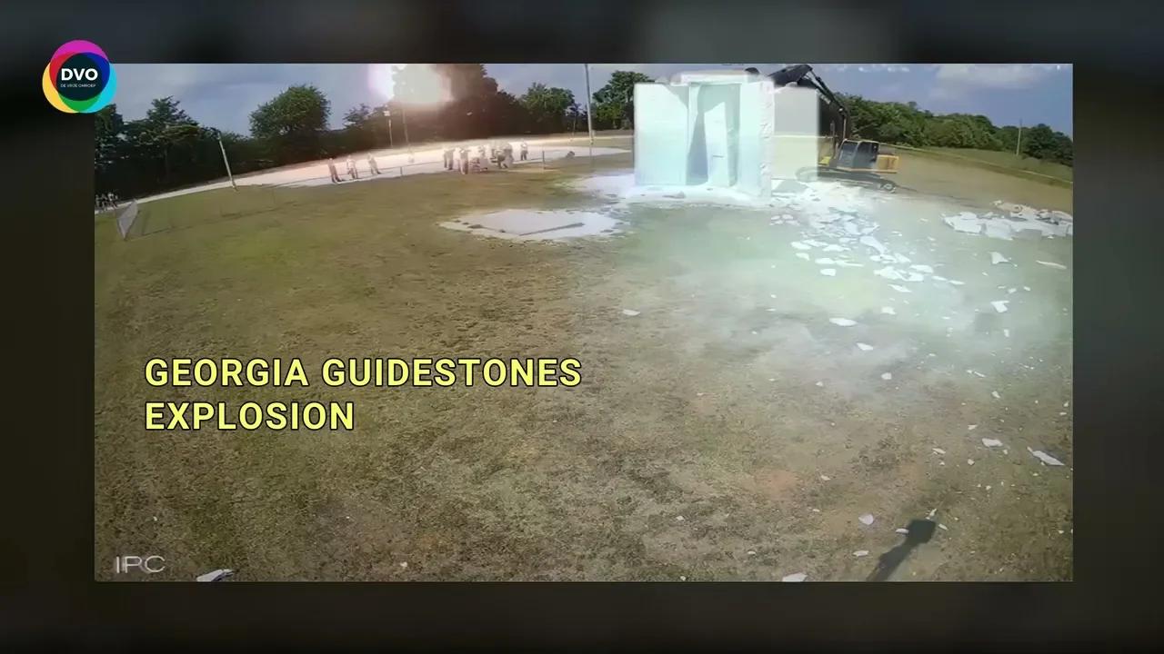 Georgia guidestones explosion footage 4K ai
