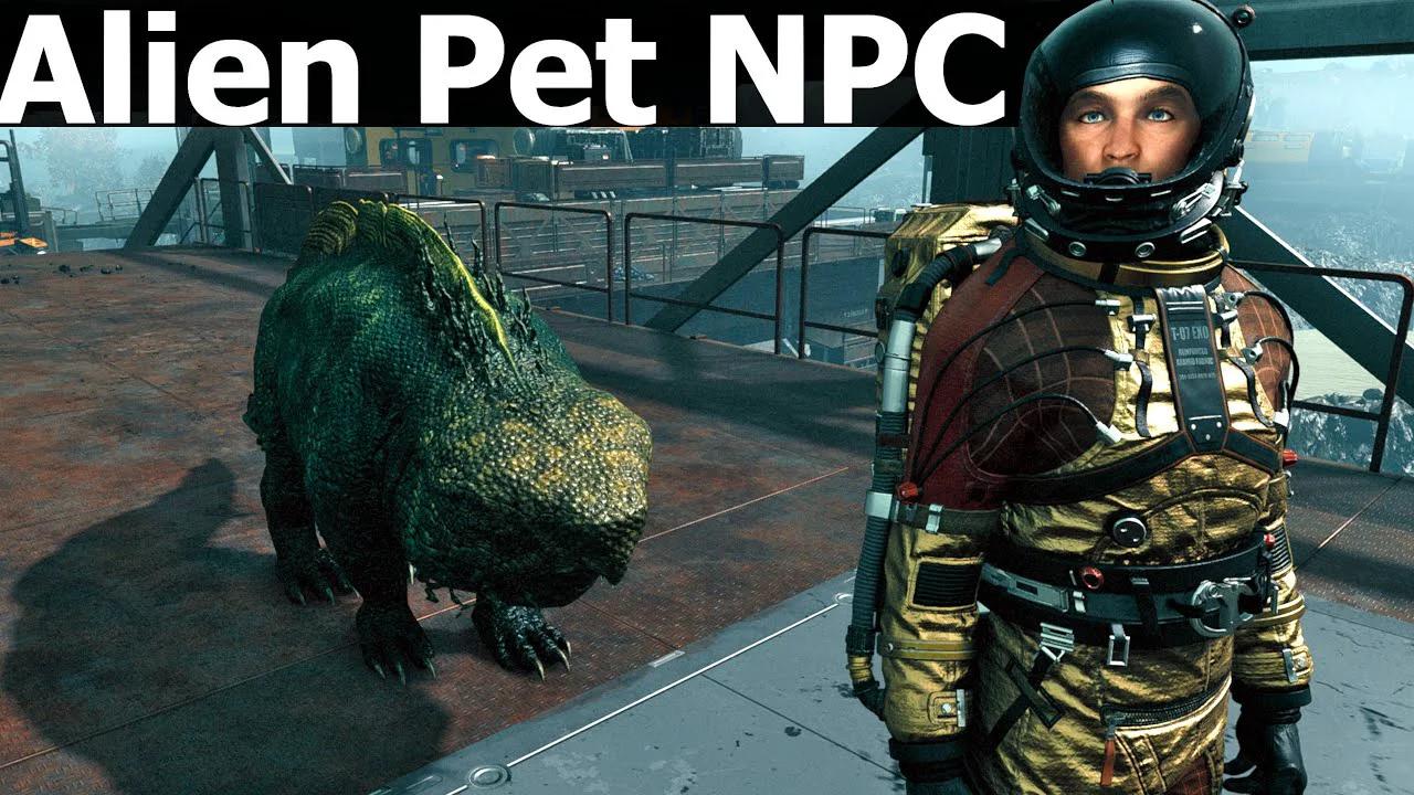 Starfield the random Female NPC with her cool Alien Pet, sadly can't ...