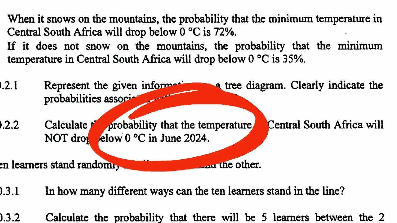 2023 Final Exam Memo | Probability Grade 12 Math Paper 1