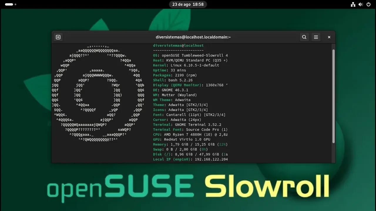 Opensuse Slowroll: El Tumbleweed tranquilo