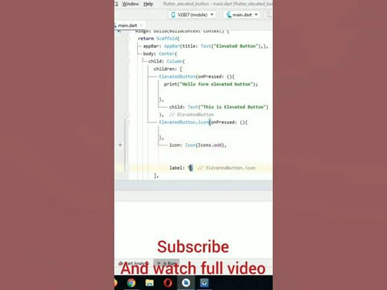 Elevated Button Flutter #short