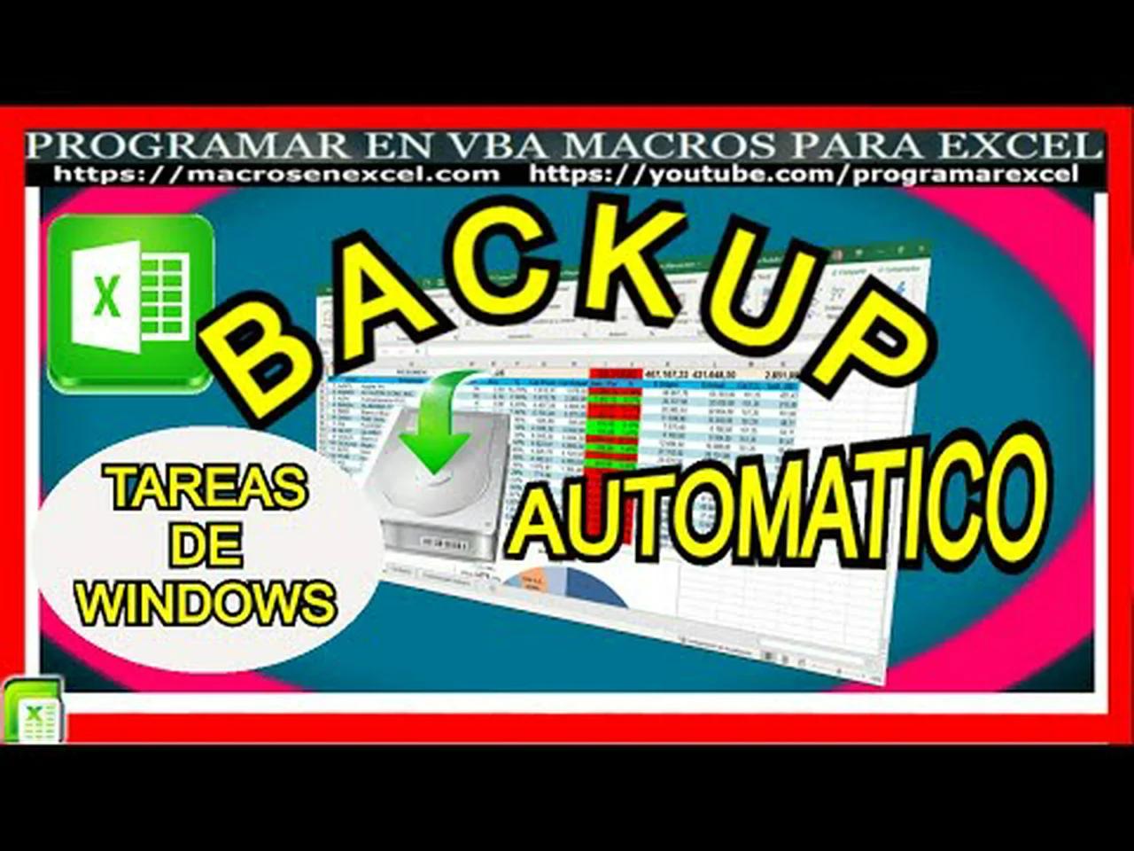 592 ️ Como Crear BACKUP 🔥 AUTOMATICO con Programador TAREAS de WINDOWS en Excel VBA