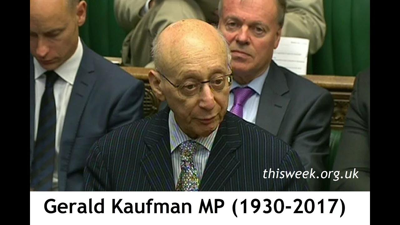Gerald Kaufman MP, Jewish ex-shadow Foreign Secretary, during 2014 ...