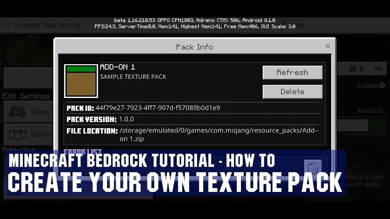 How to make a Texture pack for Minecraft Bedrock Edition