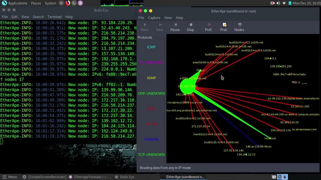 Etherape | - Graphical network monitor and packet sniffer