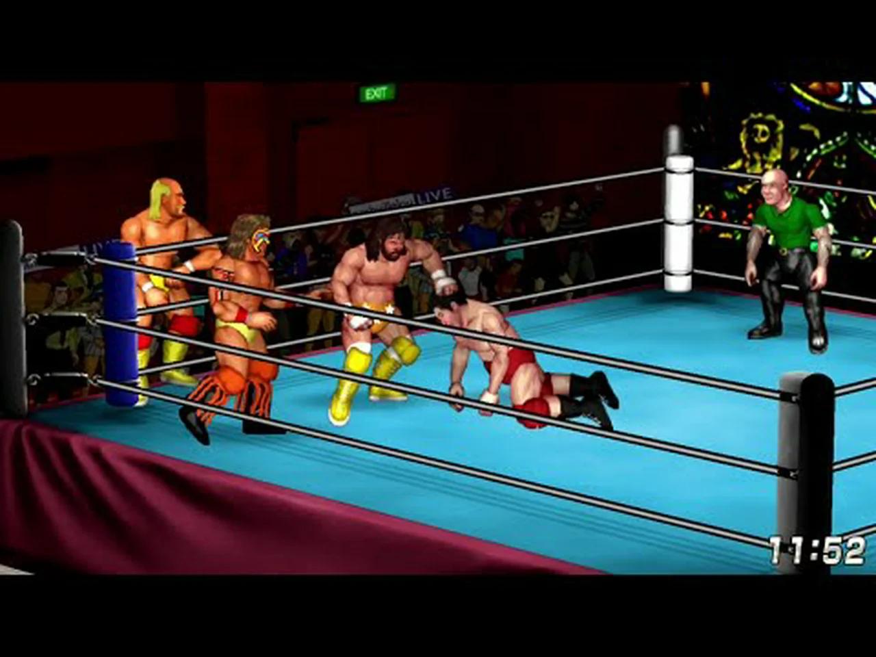 Randy Savage & Ultimate Warrior & Hulk Hogan vs. Kazuchika Okada ...