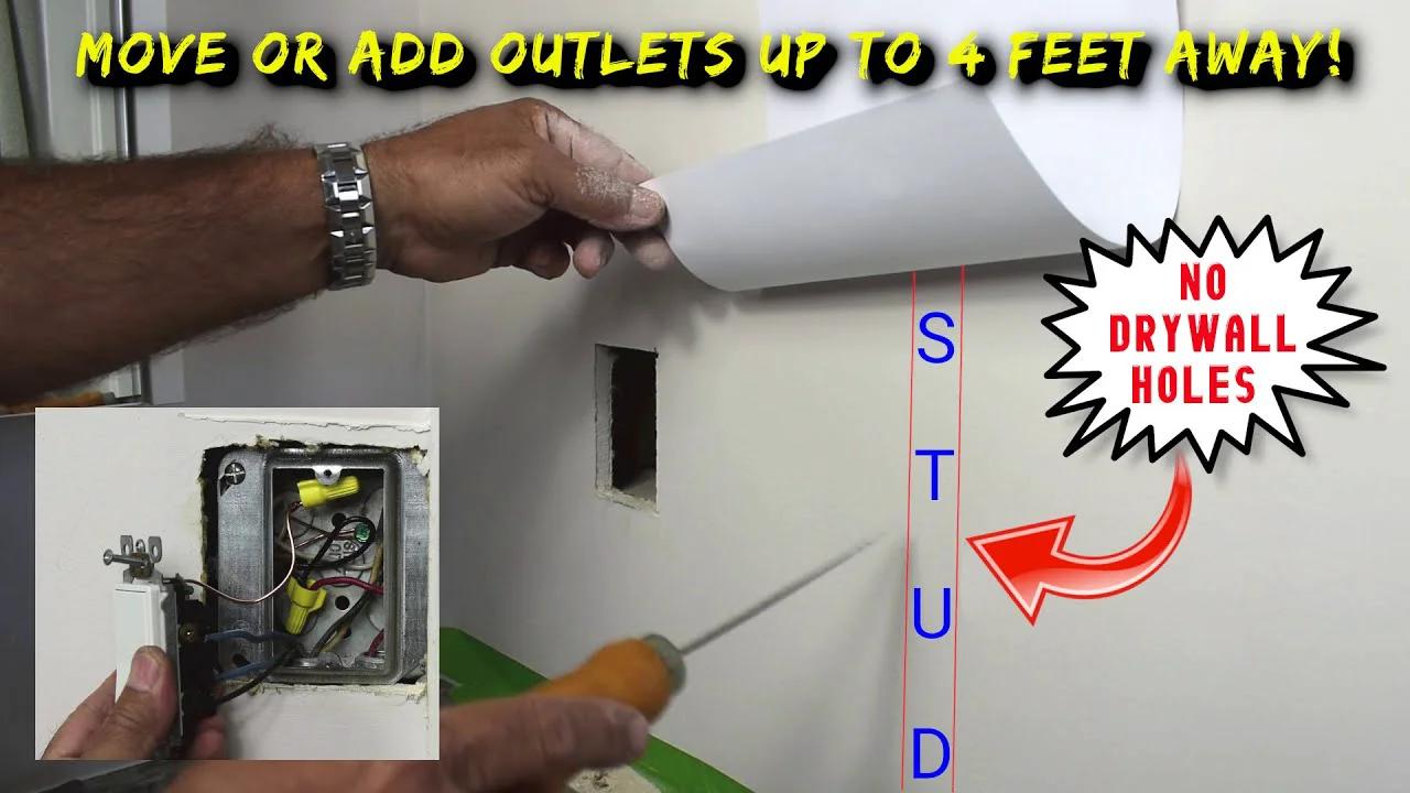 HOW TO Move or Add An Electrical Receptacle Outlet EASILY Up To 4' Away