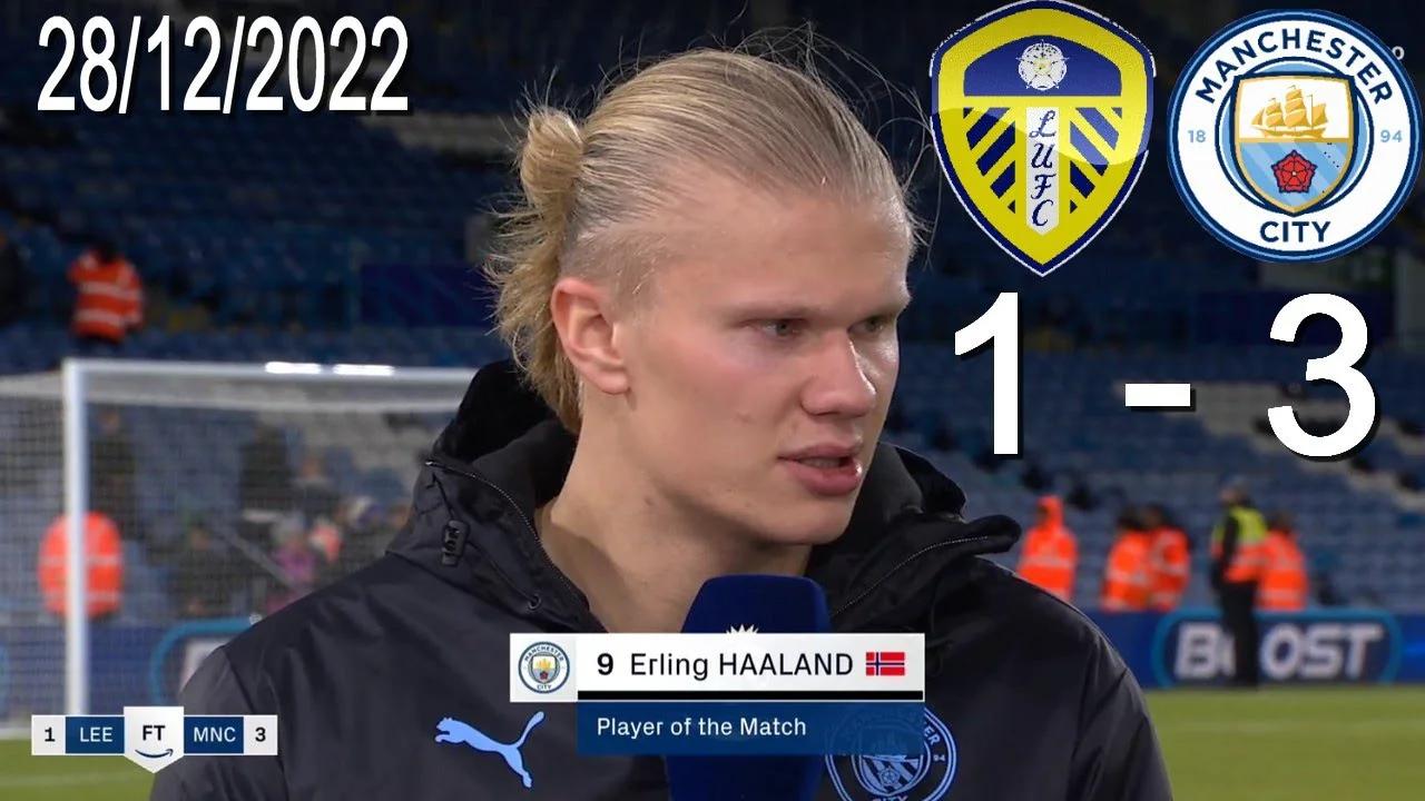 Erling Haaland Post Match Interview Leeds United 1 vs 3 Manchester City ...