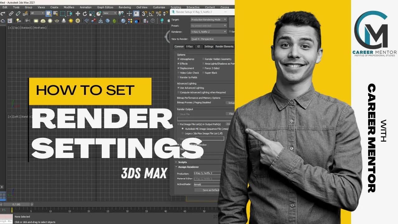How to set vray render in 3ds max |In Hindi | vray render in 3ds max ...
