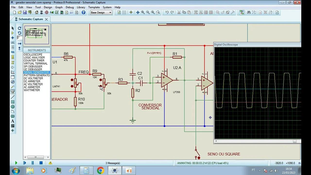 GERADOR DE ONDA SENOIDAL E CONVERSOR SENOIDAL COM AJUSTE DE AMPLITUDE