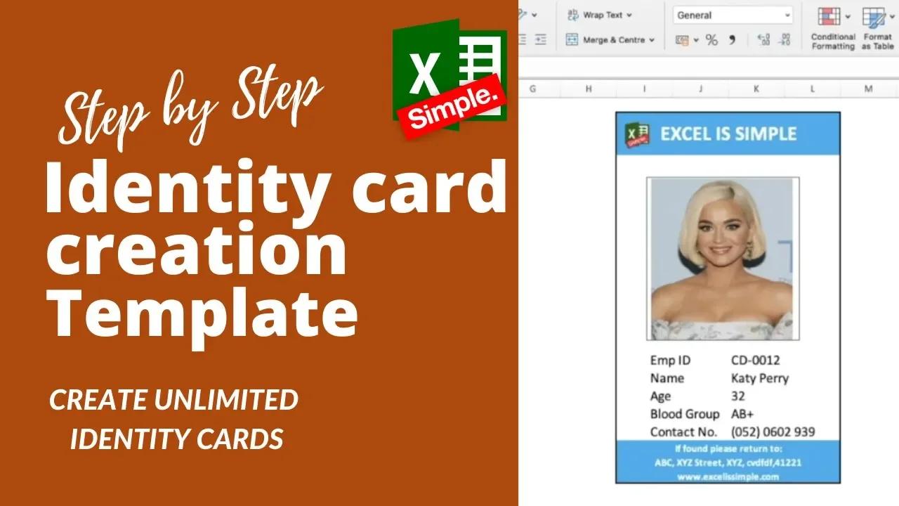 ID card creation Excel Template for the team- Step by Step Process ...