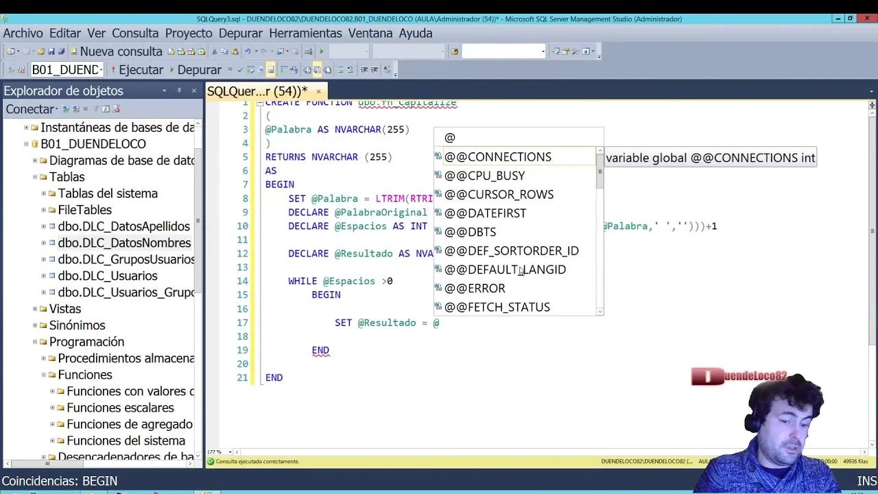 SQL Crear Funcion Capitalize para Palabras
