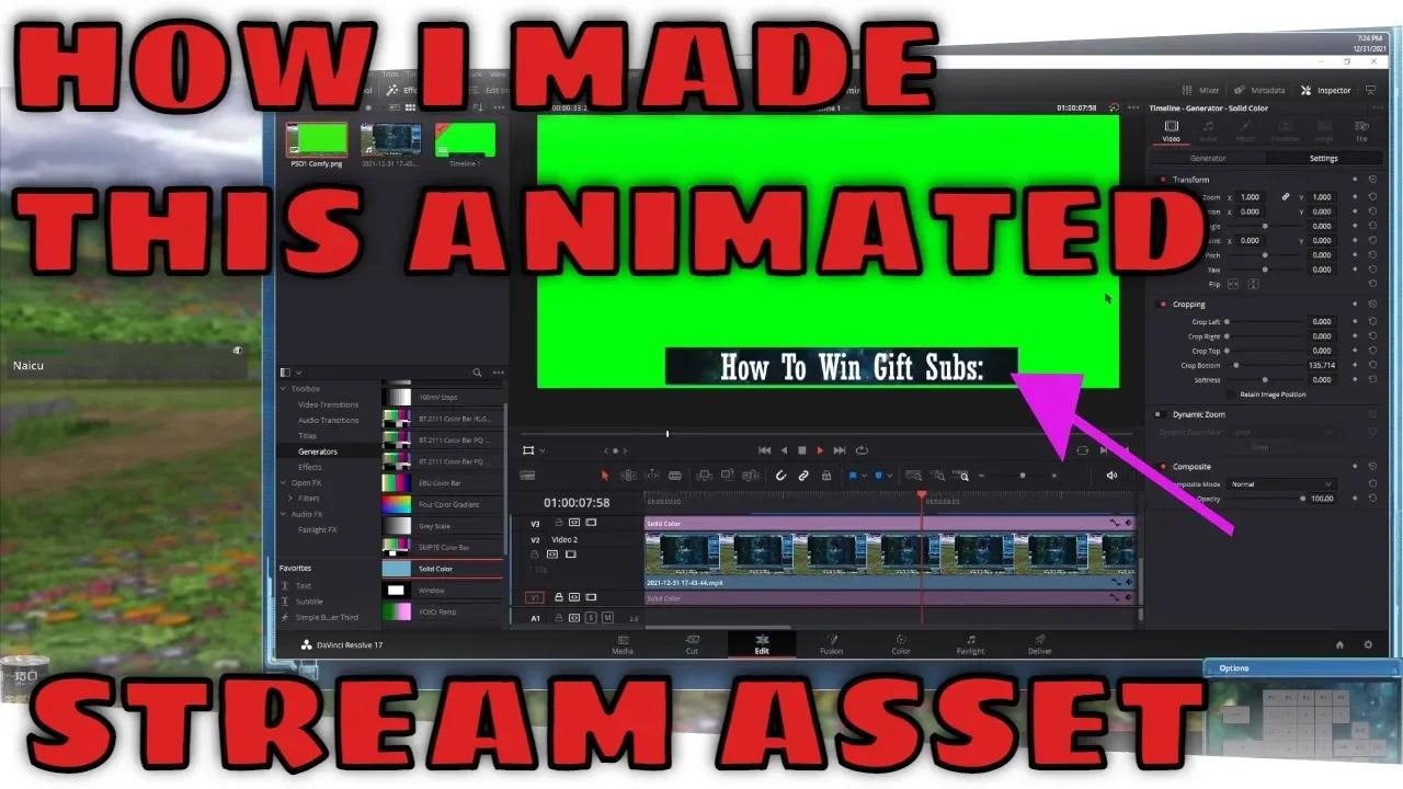 How I Made This Animated Dropdown In Davinci Resolve Free For My Stream