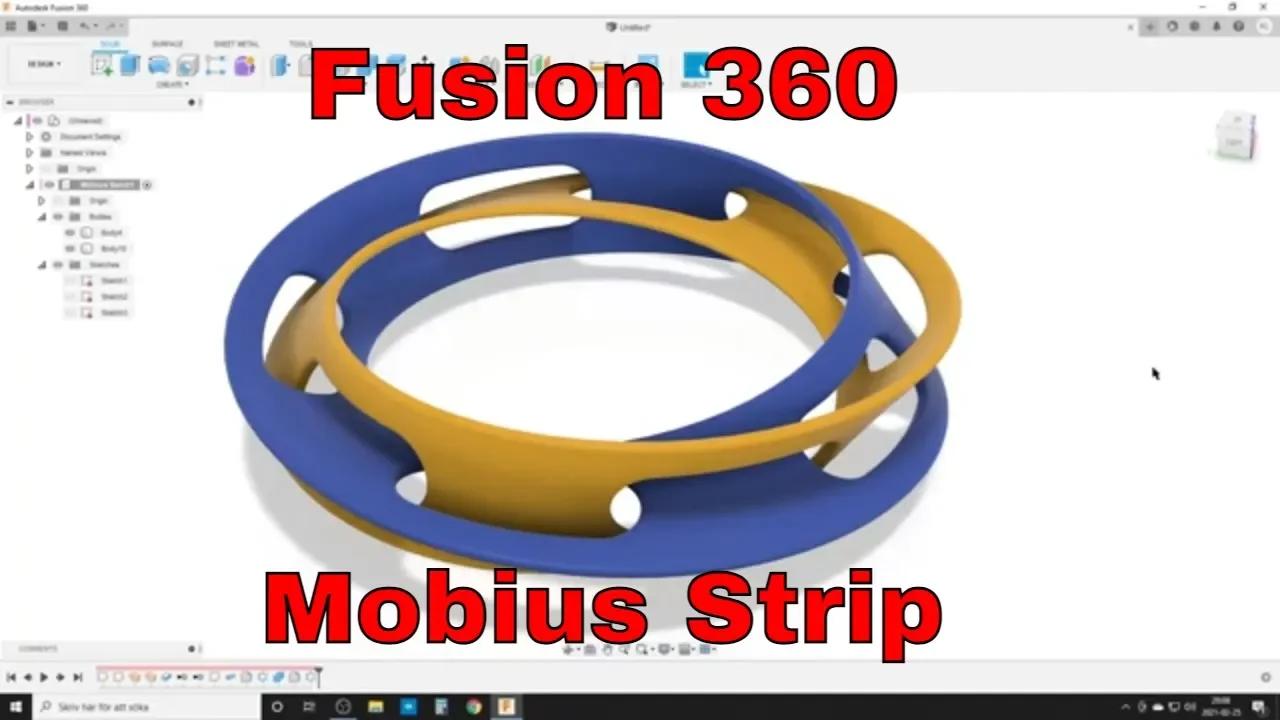 Mobius Strip in Fusion 360 - (Sweep and Circular pattern)