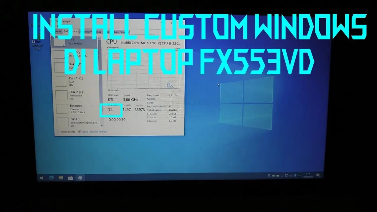 CARA INSTALL CUSTOM ISO WINDOWS 10 DI LAPTOP FX553VD / GL553VD ...