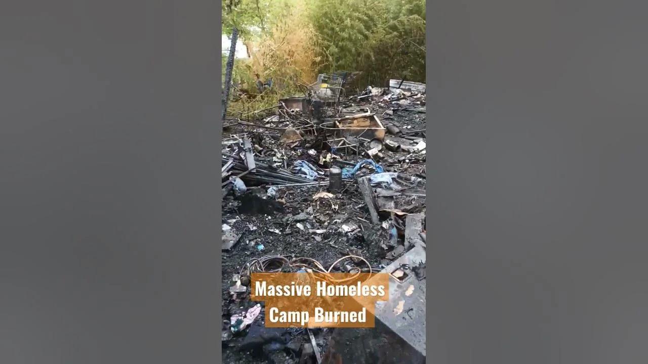 massive homeless camp fire #homeless #homelessness #homelesscamp # ...