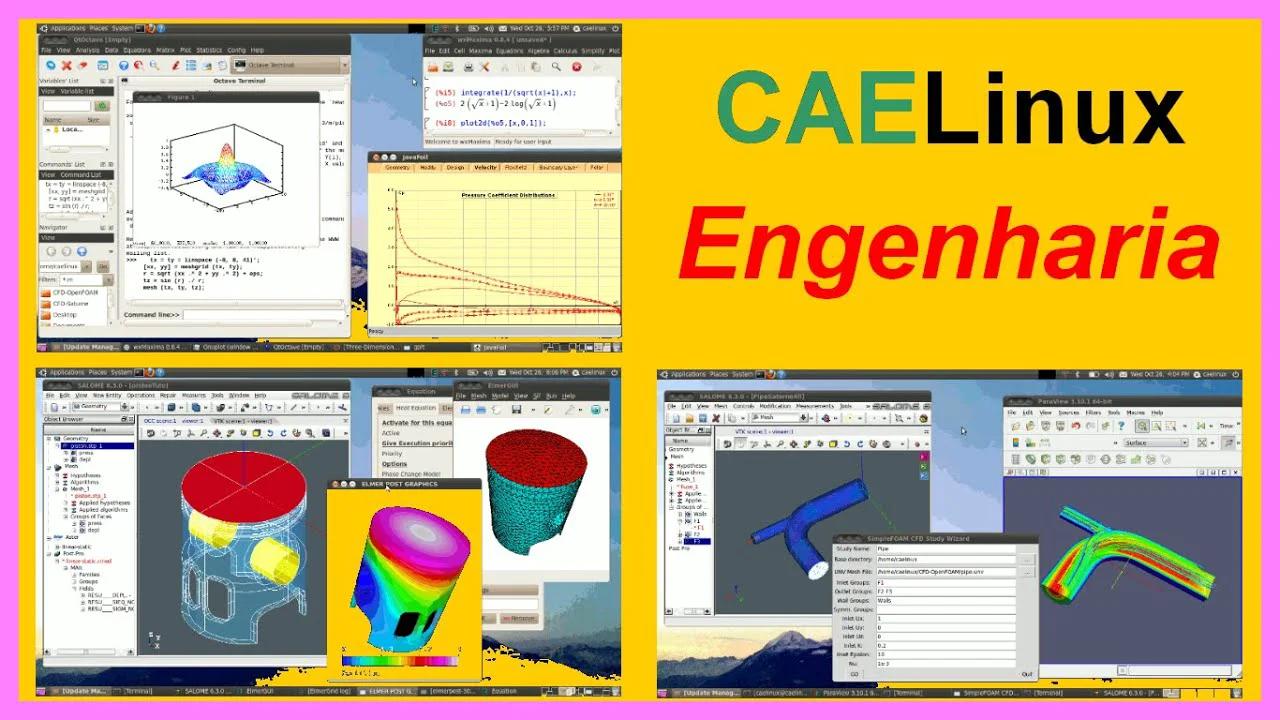 CAELinux distro Linux Ubuntu para Engenharia com vários Programas