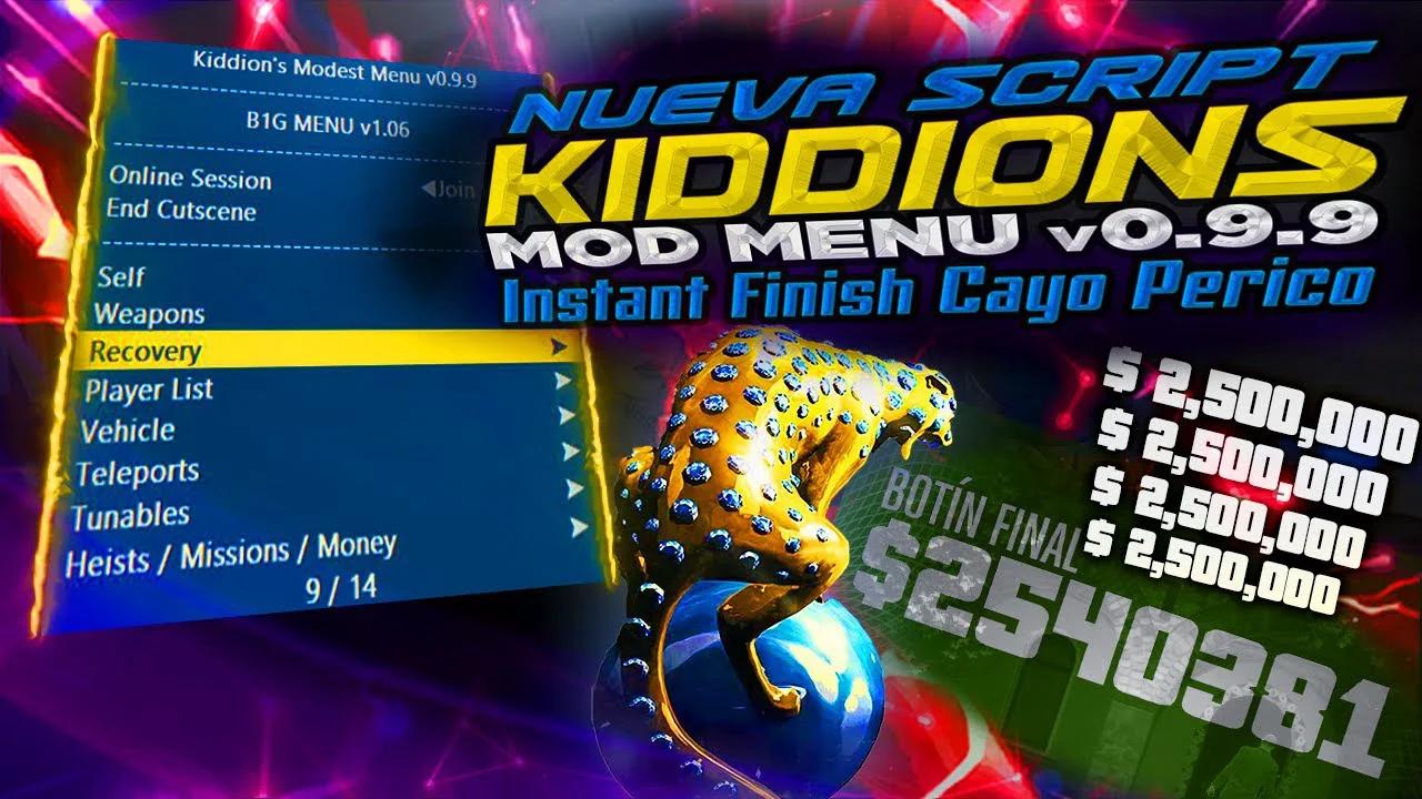 Mod Menu Kiddions Script Big | CAYO PERICO INSTANT FINISH UNLIMITED ...