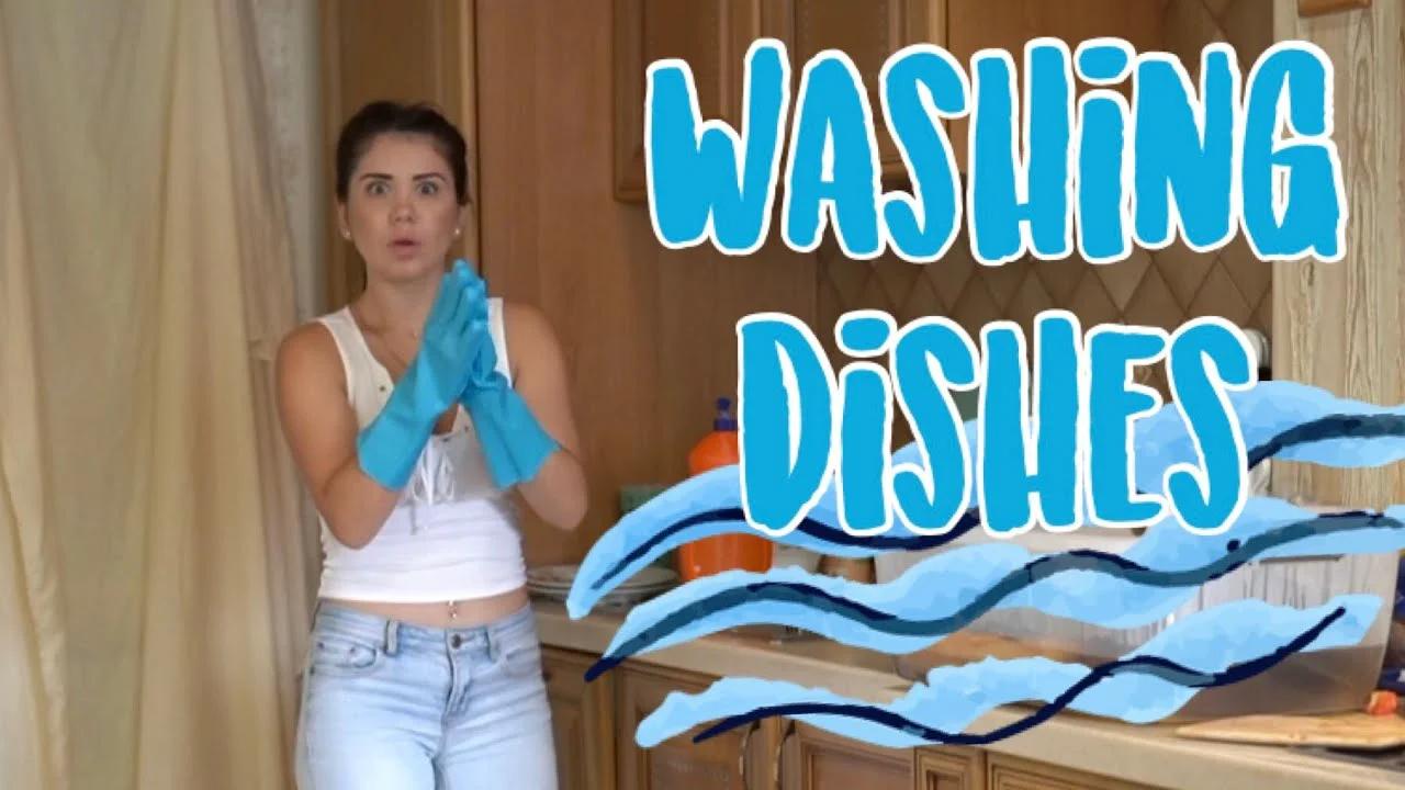 Washing Dishes with Kitchen Scrubbing Gloves || josephine stali kitchen ...