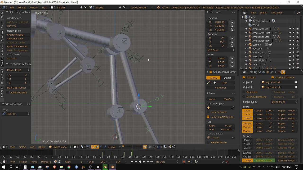 Using Constraints To Make A Robot Do A Flip - #Blender