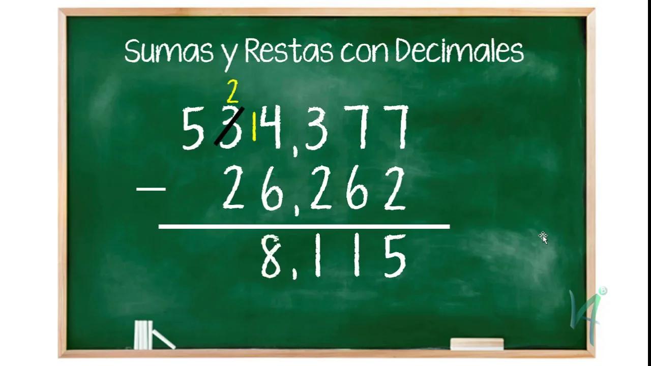 Sumas y Restas con Decimales Repaso