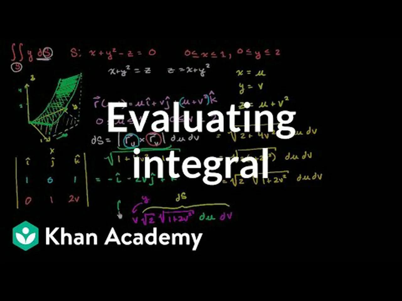 Surface Integral Ex2 Part 2 Evaluating Integral Multivariable Calculus Khan Academy