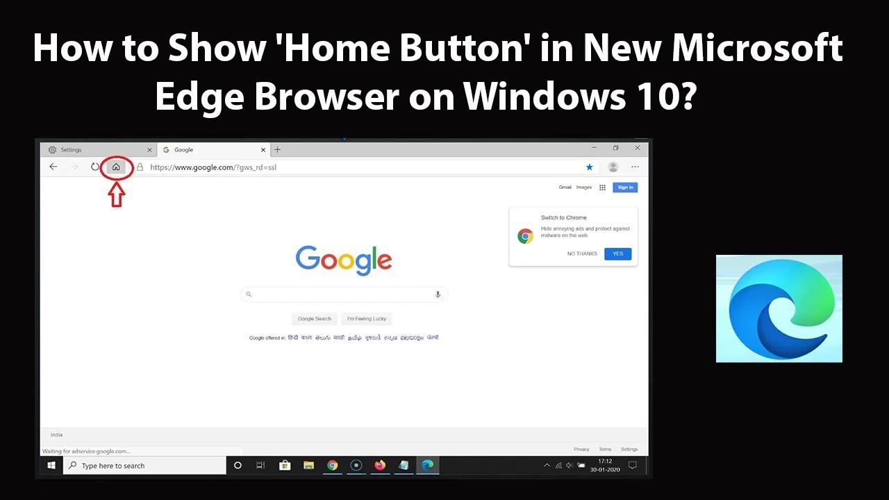 How To Show Home Button In New Microsoft Edge Browser On Windows 10