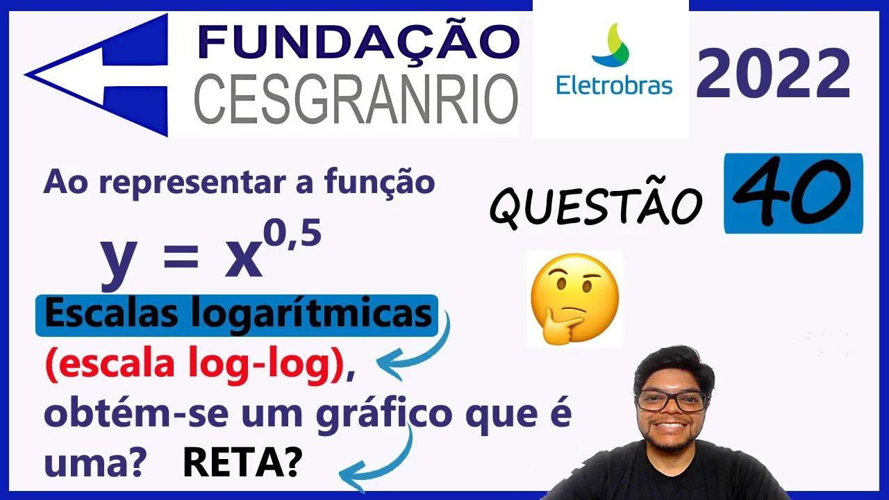 Escala Log log? CESGRANRIO 2022 Eletrobrás | Ao representar a função y ...
