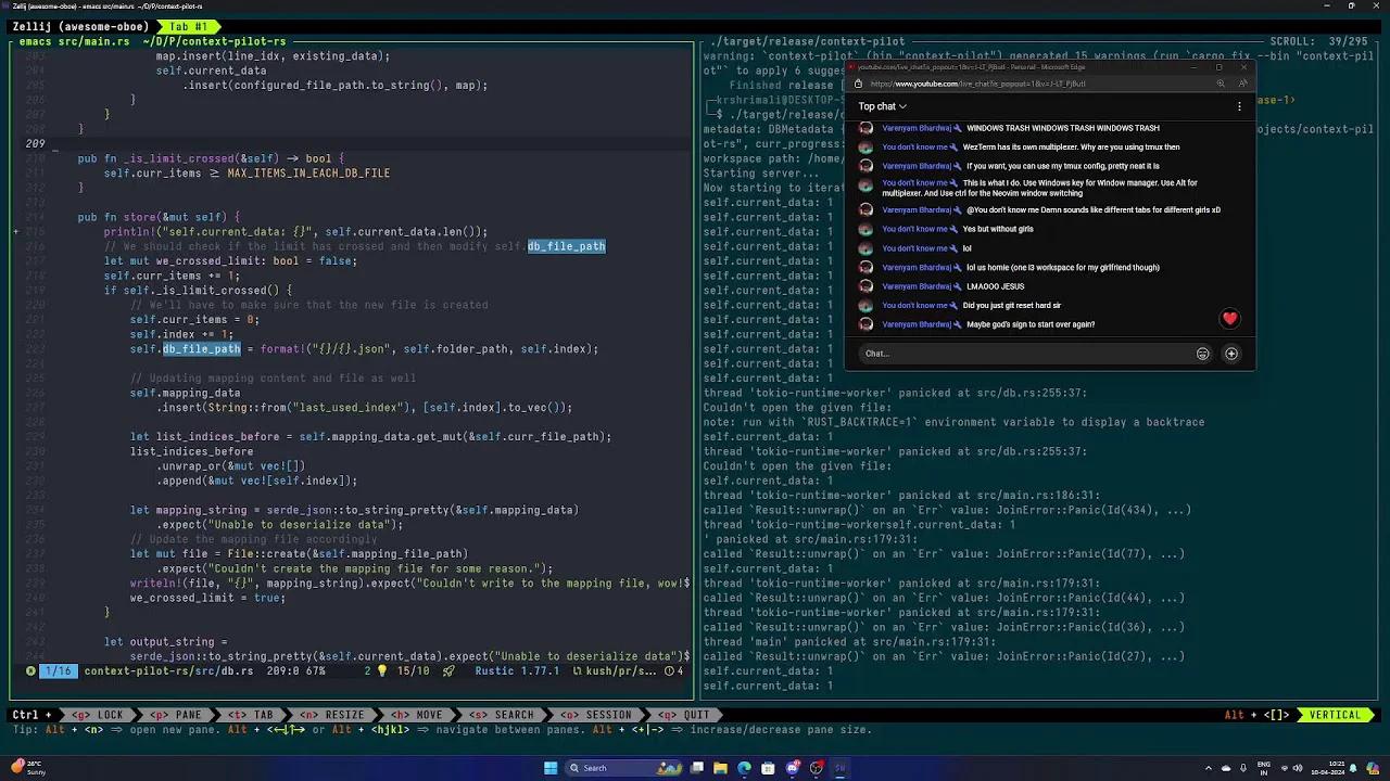 Rust Application Moving To A Server Continued Live Rust Emacs Or Neovim