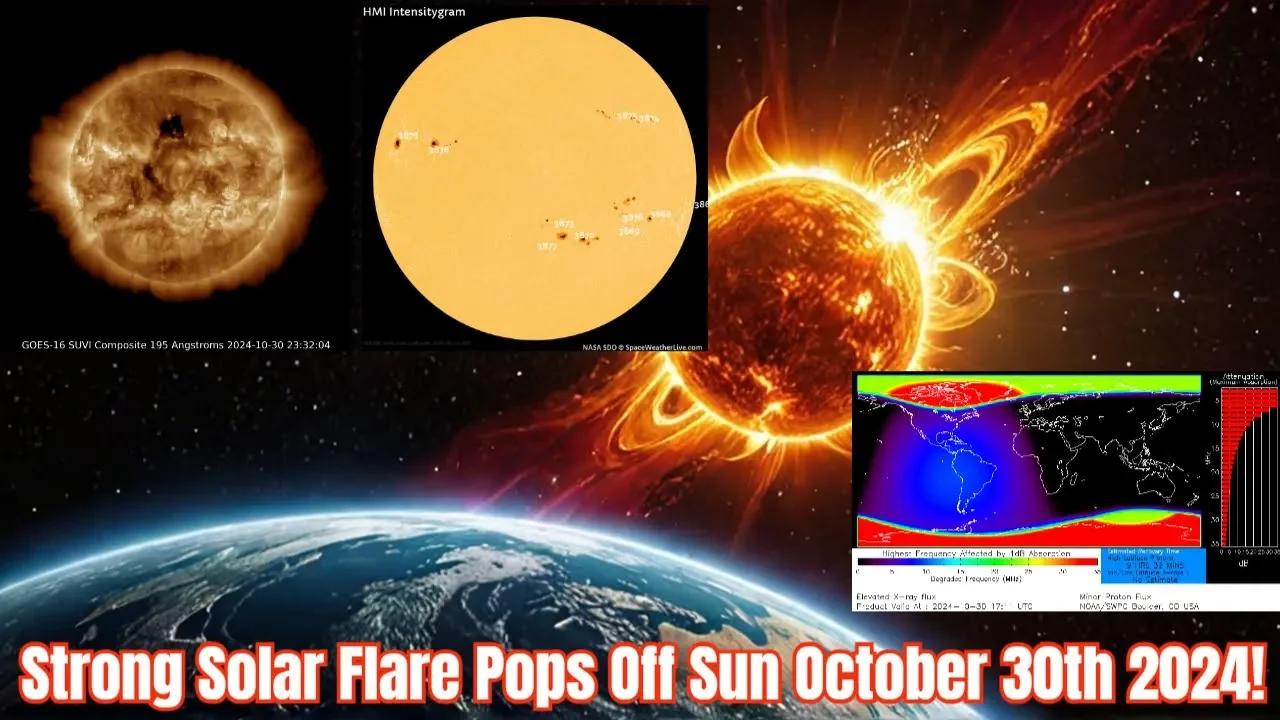 Strong Solar Flare Pops Off Sun October 30th 2024!