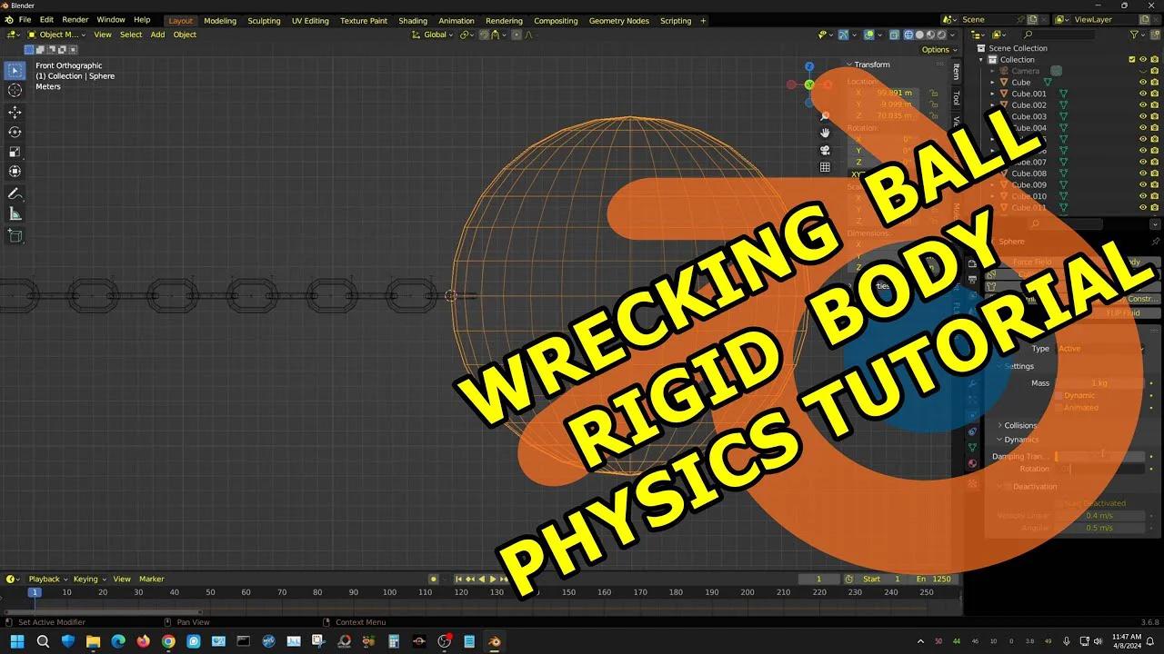 Wrecking Ball Rigid Body Physics Tutorial Blender