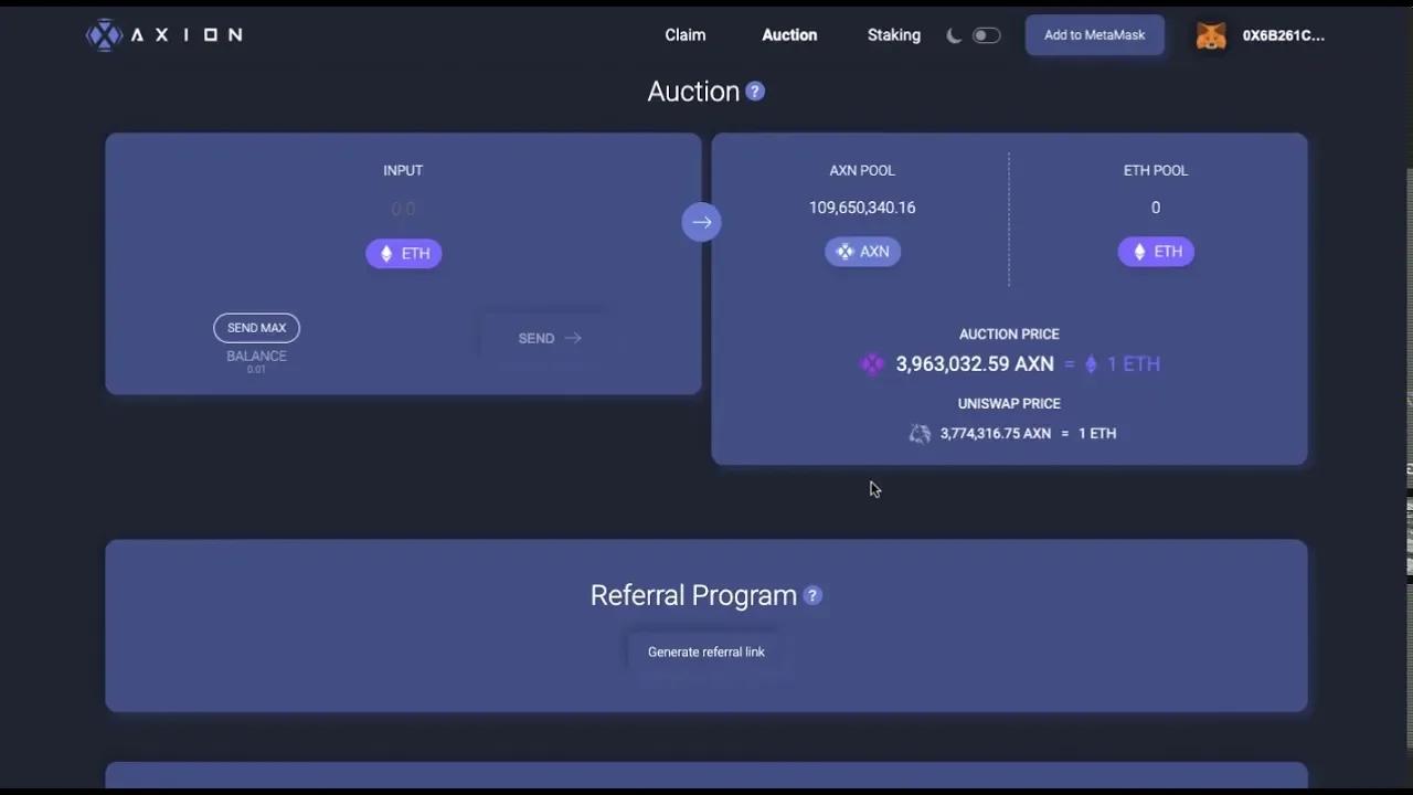 Axion Auction Day 25 (8 Dec) 14.6M Axion, 3.9ETH, 3.7M Axion/ETH! AXN ...