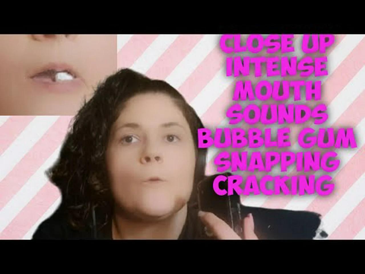 Close Up Mouth Intense Mouth Sounds Chewing Gum Snapping Cracking ...