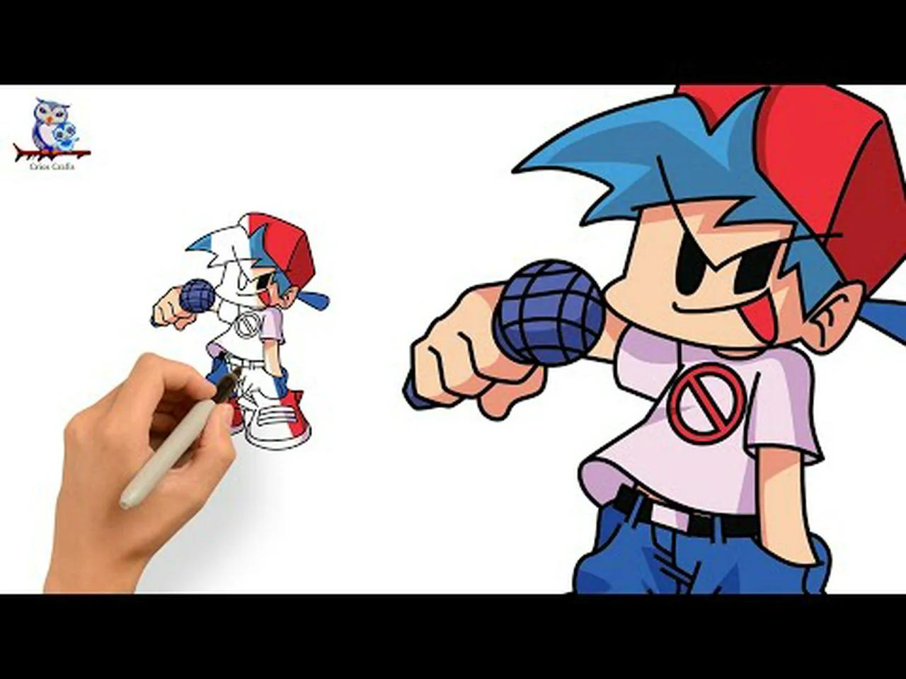 How To Draw Boyfriend Friday Night Funkin - Tutorial