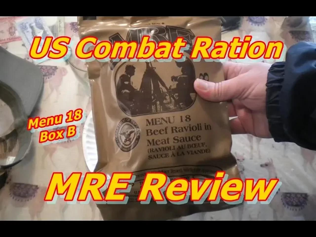 MRE Review Menu 18 Box B Beef Ravioli