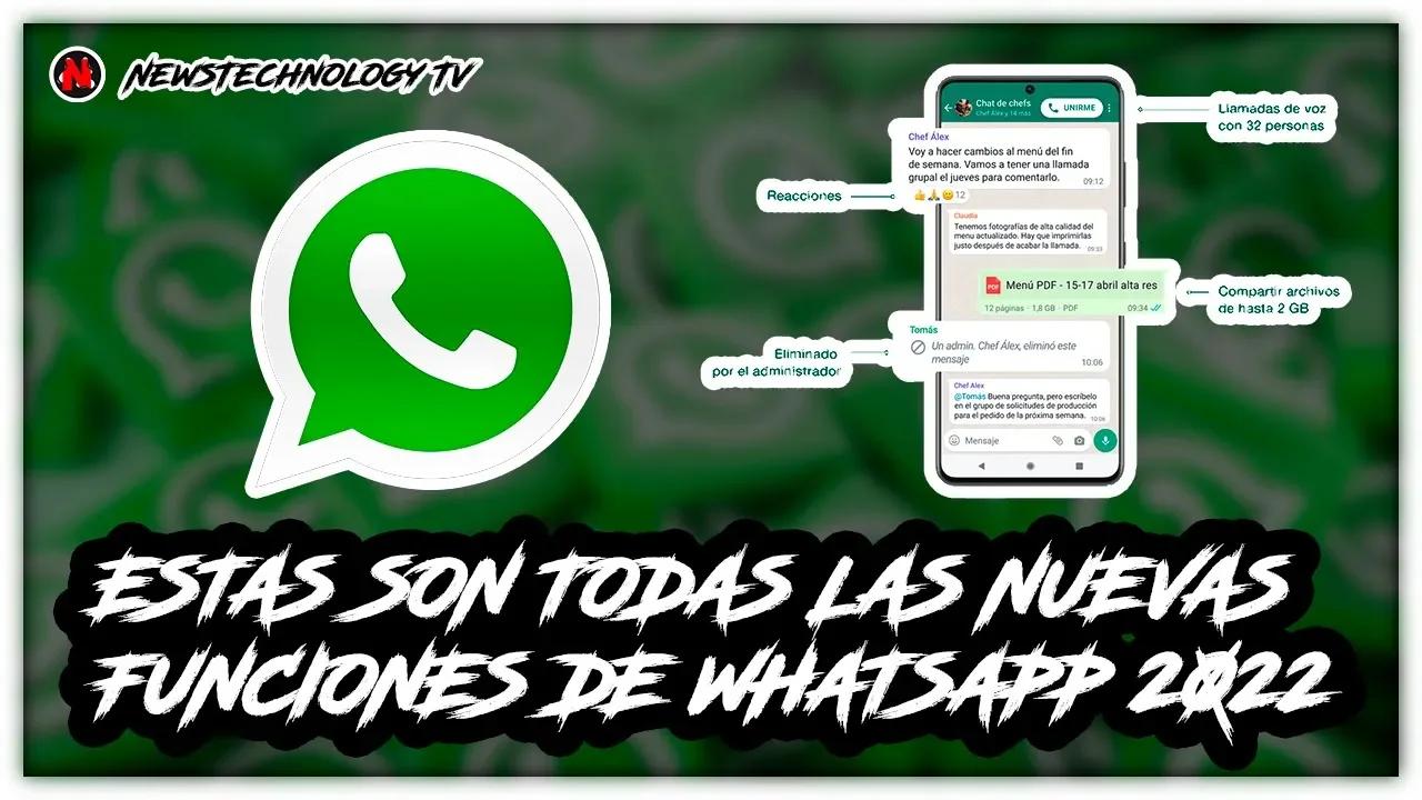 ESTAS SON TODAS LAS NUEVAS FUNCIONES DE WHATSAPP