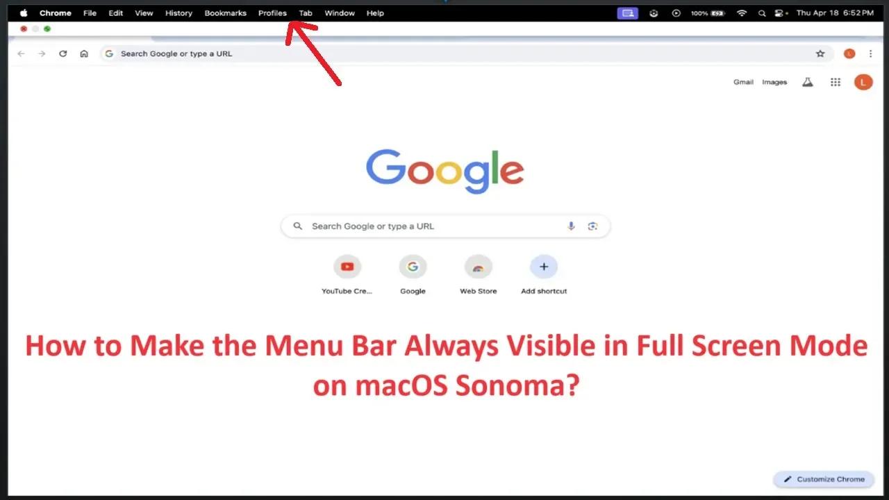 How To Make The Menu Bar Always Visible In Full Screen Mode On Macos Sonoma