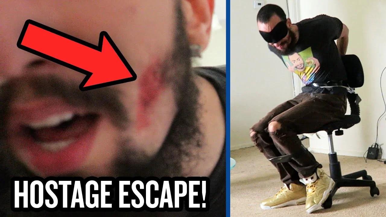 BLINDFOLDED HOSTAGE ESCAPE CHALLENGE BEARD WAX PRANK! *GONE WRONG*