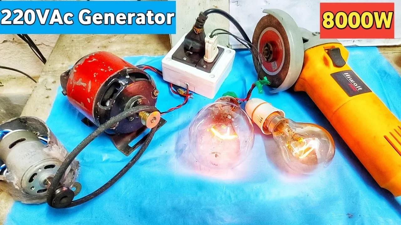 Simple Powerful 220V Dynamo Electricity Generator At Home ,From Sewing ...