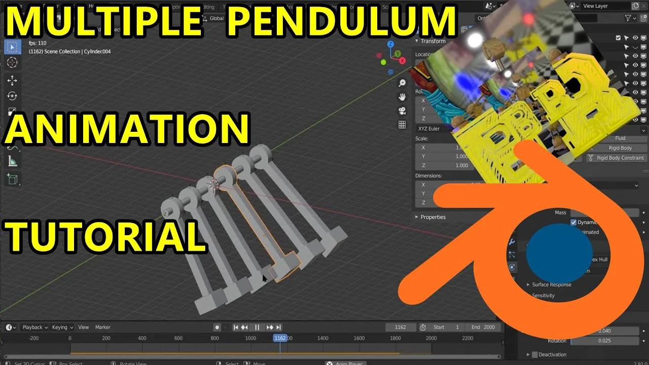 Multiple Pendulum Tutorial Using Rigid Body Constraints - Blender