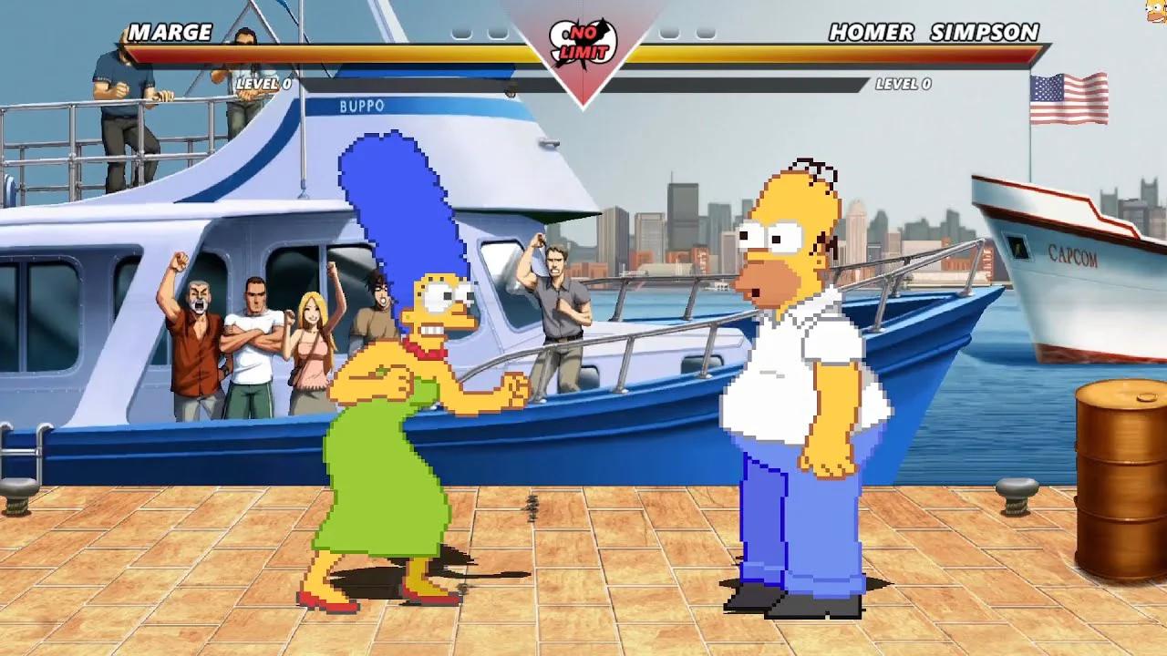 MARGE SIMPSON vs HOMER SIMPSON LUTA ÉPICA INSANA DE MUGEN!