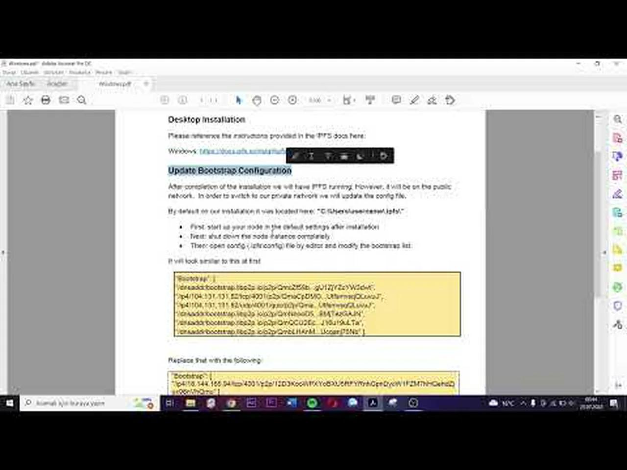 DOC Private IPFS Windows tutorial