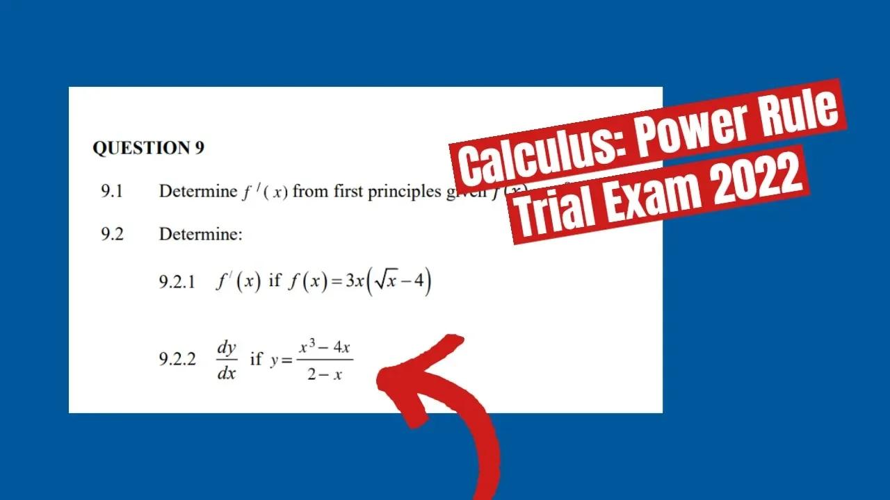Calculus Power Rule Grade 12 Mathematics Prelim 2021 Online Tutor