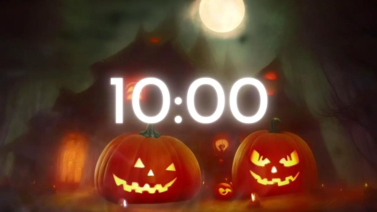 10 MINUTE TIMER l Spooky Halloween Countdown Timer l Rainy Halloween