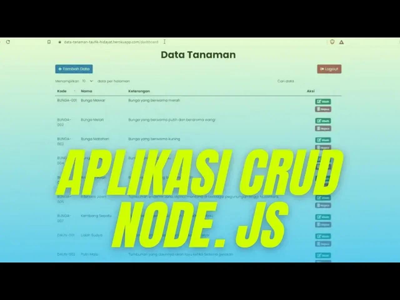 Source Code Aplikasi CRUD dengan Node.js, Express.js, dan MongoDB