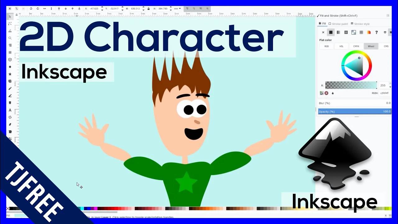 Inkscape - Draw a 2D Cartoon Character for Animation