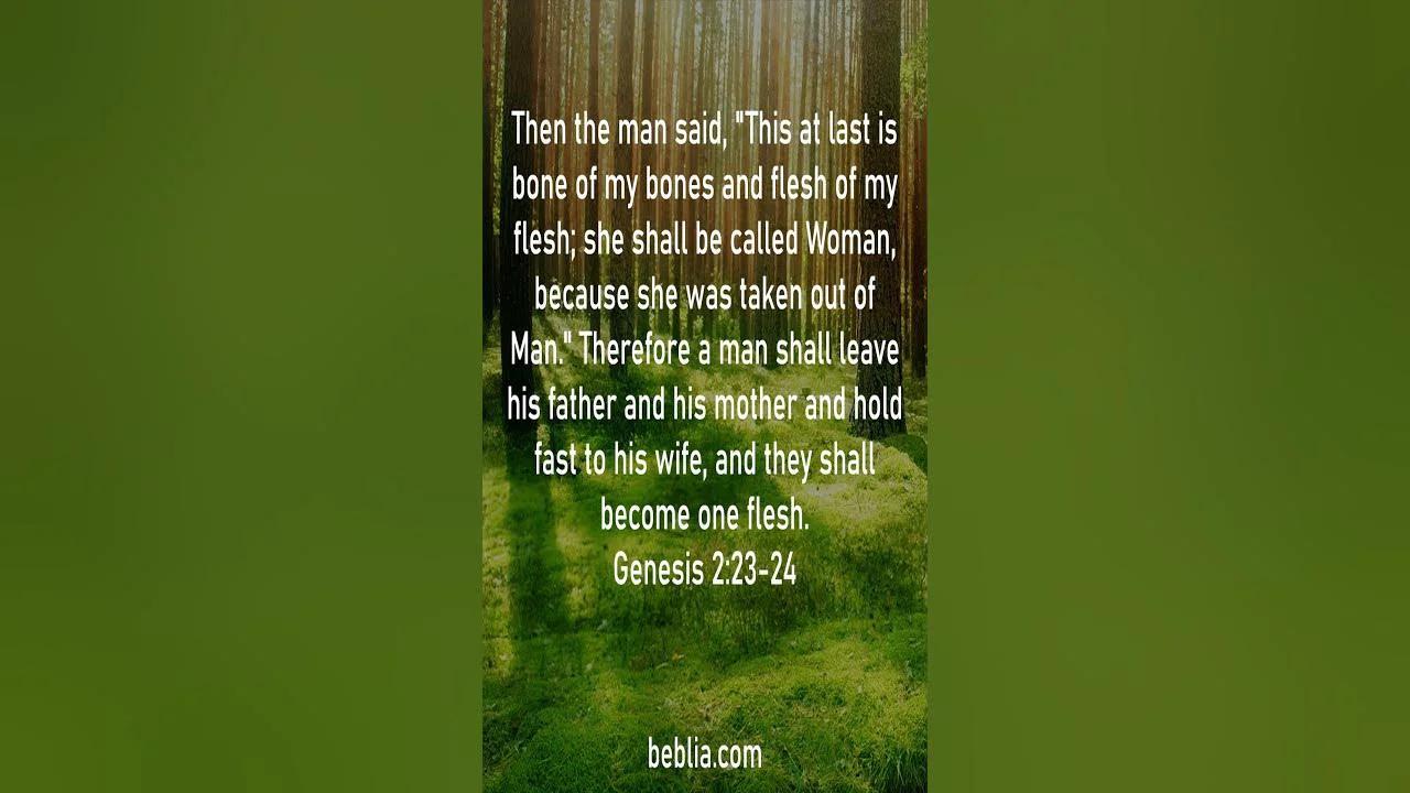 Genesis 2:23-24 - Holy Bible Verse #bible #God #jesus #church [SH]