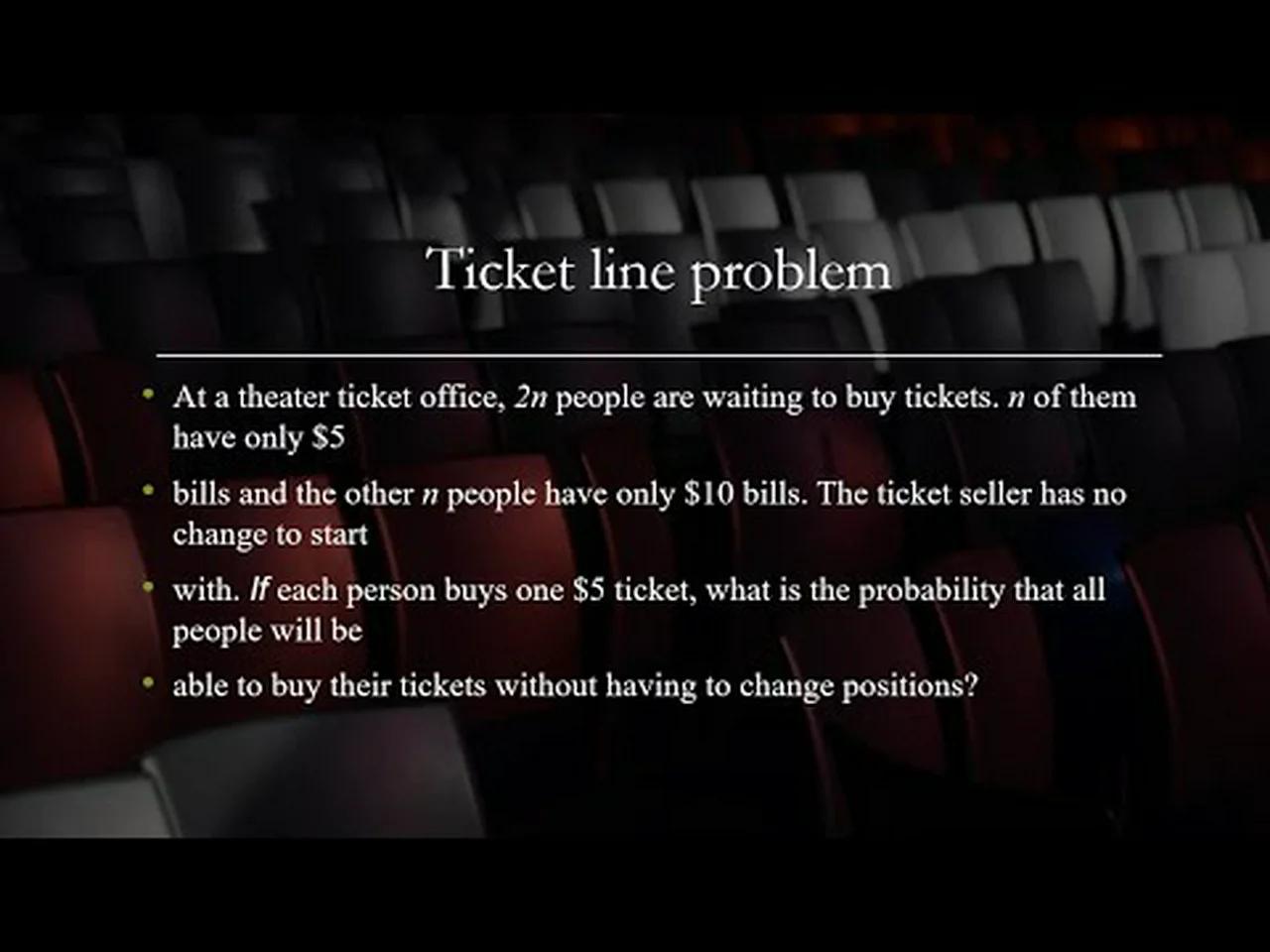 Probability interview question: Ticket line problem